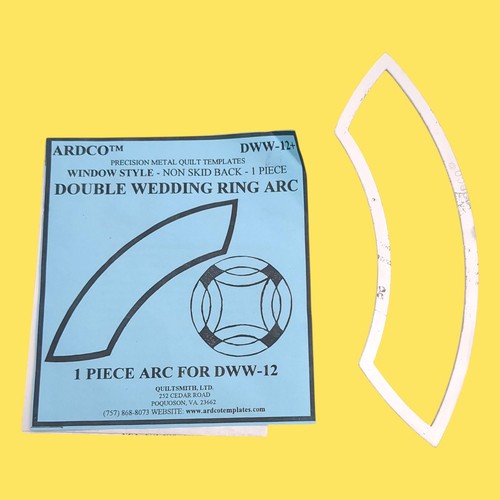 Ardco Precision Metal Non-Skid Quilt Templates Double Wedding Ring Arc ...