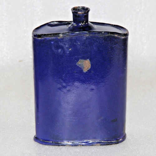 Vintage Ancien de Collection Indien Buvant Bleu Émail Eau Bouteille ...
