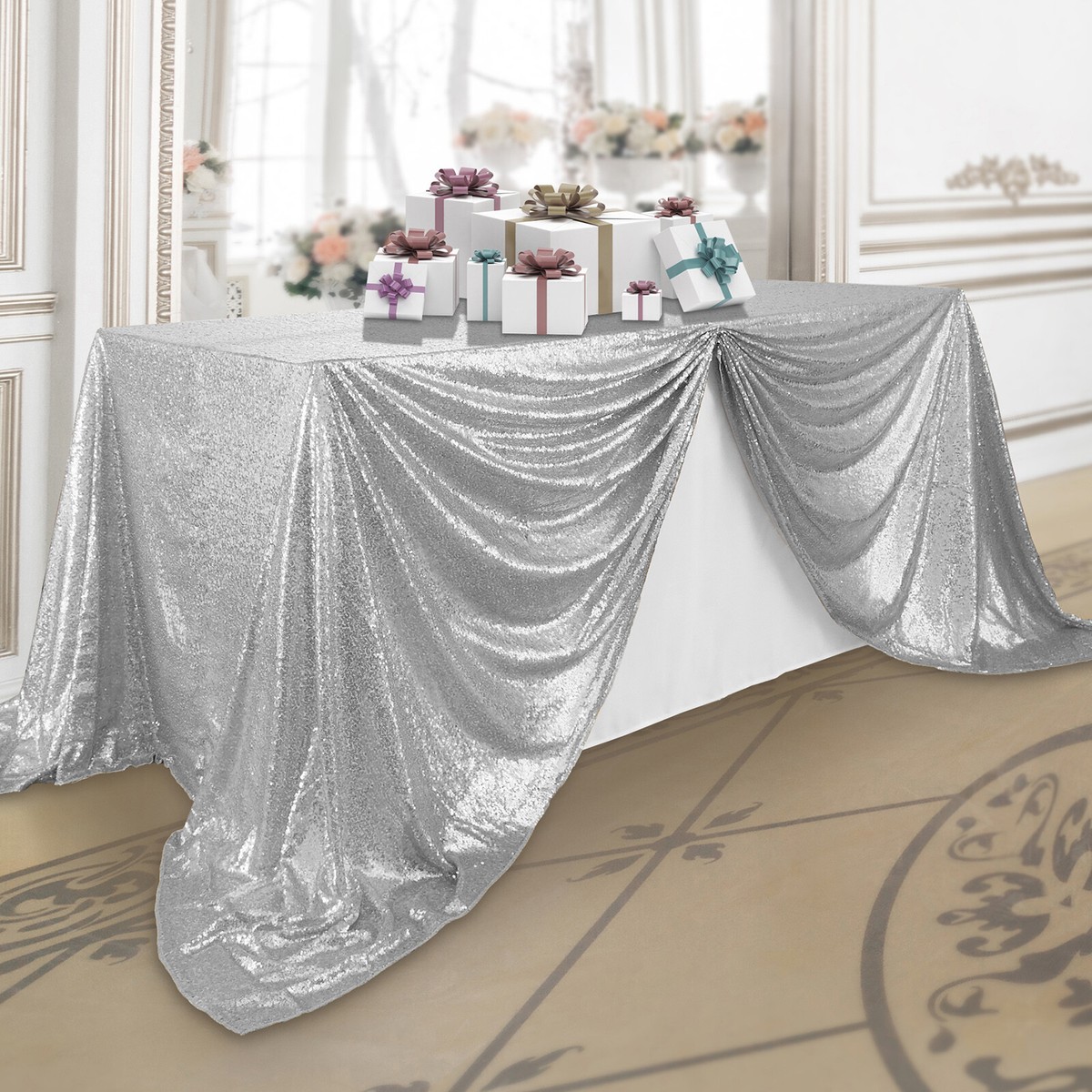 Silver Wedding Table Linens 24 Pack Silver Table Runners 12x72 Inch
