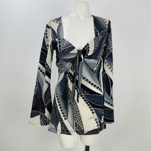 Laura Max Woman Shirt Top Blouse Black White grey Large 801910533967 | eBay