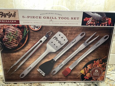 Parini 5 Piece Stainless Steel Grill Tool Set-New in Box | eBay