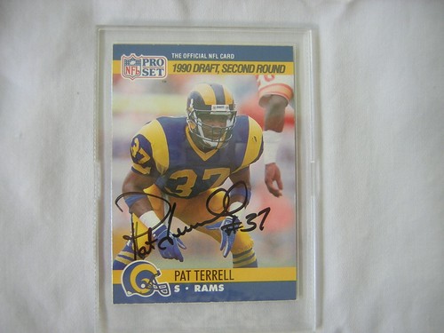 Pat Terrell Autographed Football Card Los Angeles Rams 1990 Pro Set ...