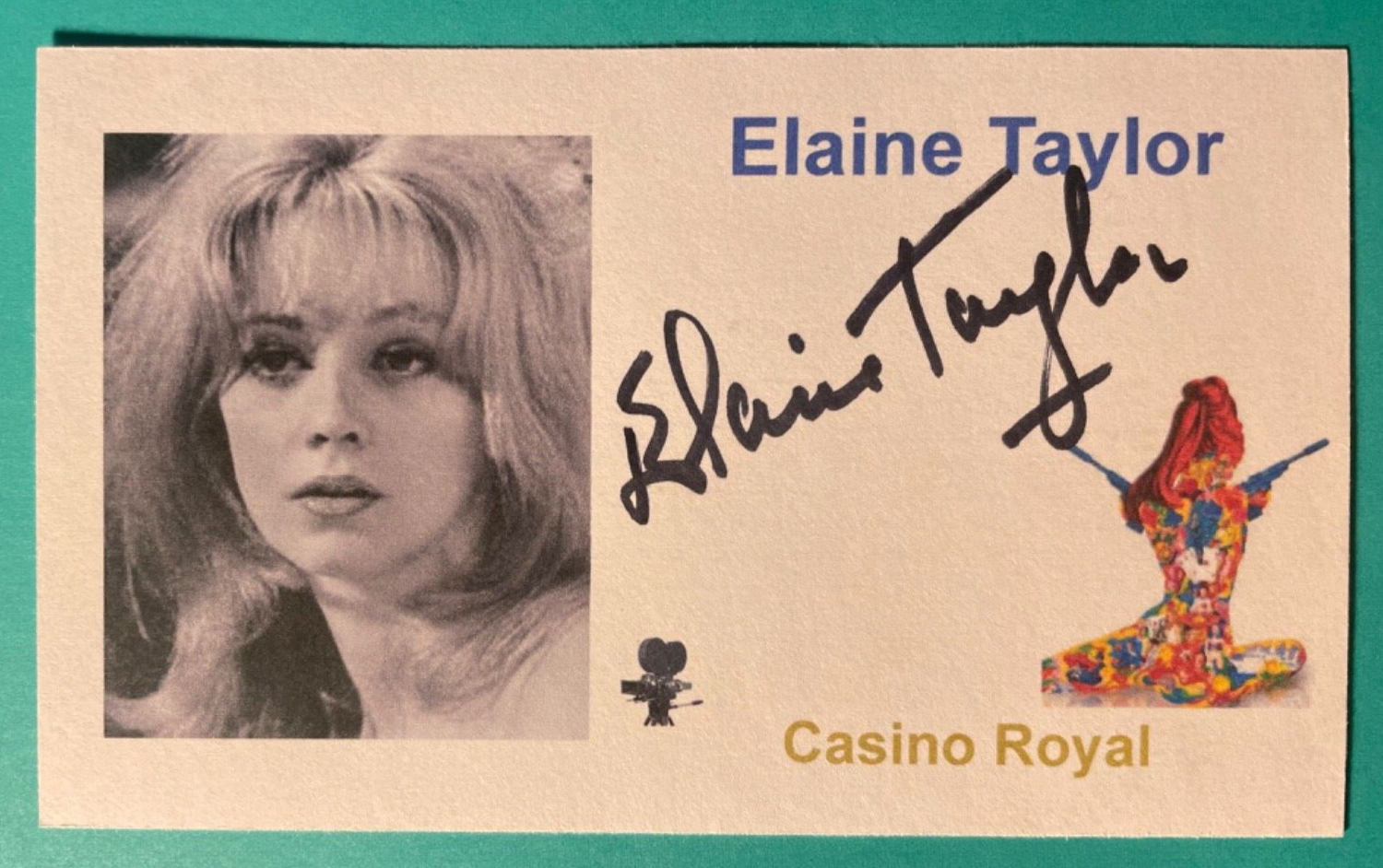 SIGNED ELAINE TAYLOR AUTOGRAPHED 3" X 5" INDEX CARD - CASINO ROYAL | eBay