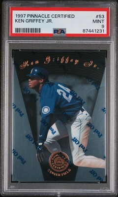 1997 PINNACLE CERTIFIED w/PEEL #53 KEN GRIFFEY JR PSA 9 MINT HOF ...