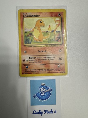 Pokémon TCG Charmander Base Set 46/102 Regular Unlimited Common Card MP ...