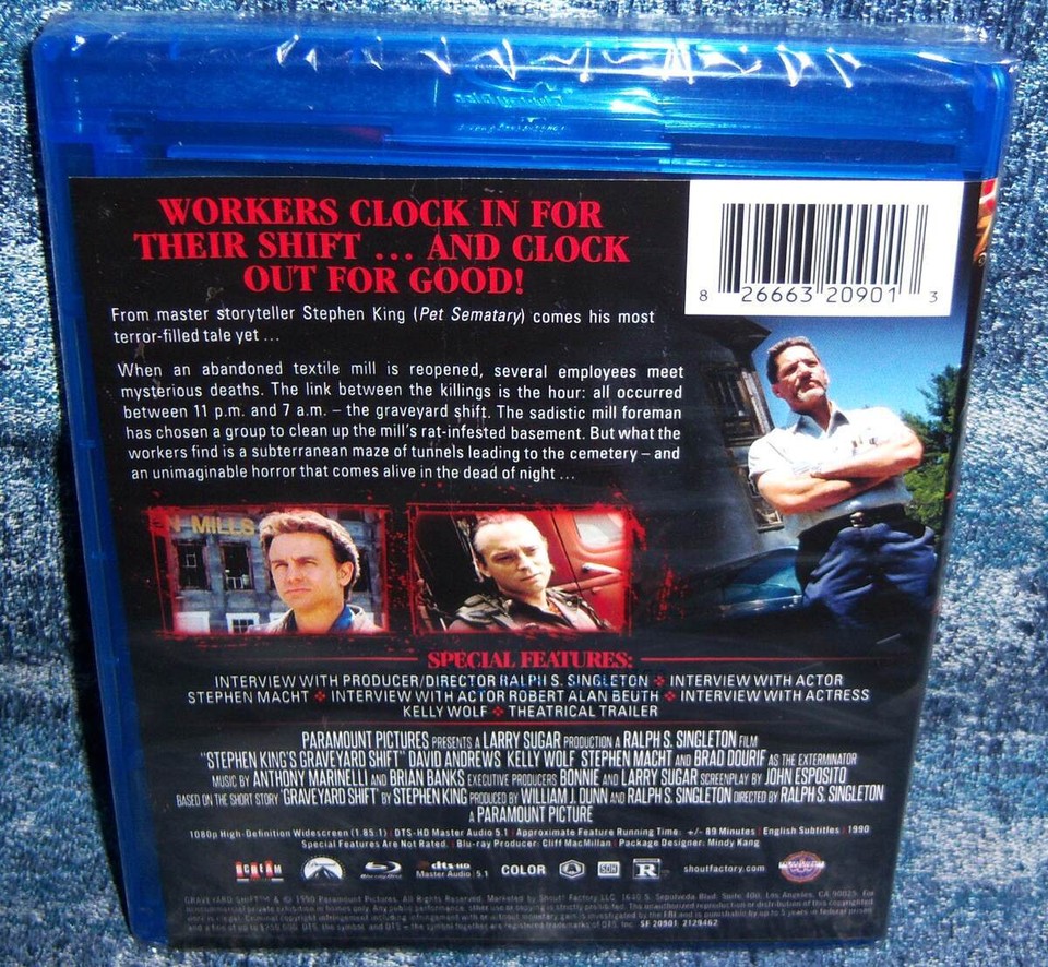 NEW RARE OOP SCREAM FACTORY STEPHEN KING GRAVEYARD SHIFT MOVIE BLU RAY ...