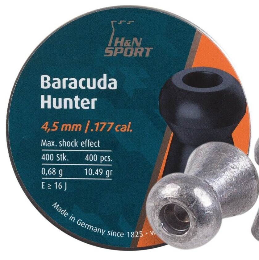 H&N Baracuda Hunter 400 Count HOLLOW POINT 4.5mm .177 Caliber Pellets ...