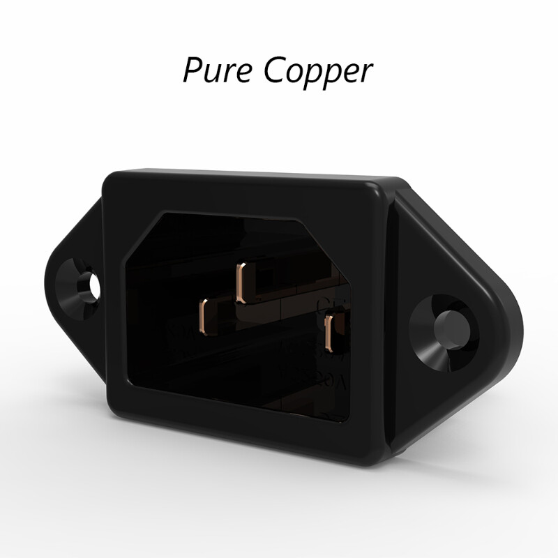 250V 15A Pure Copper AC Power Inlet Socket IEC C14 Screw Lock ...