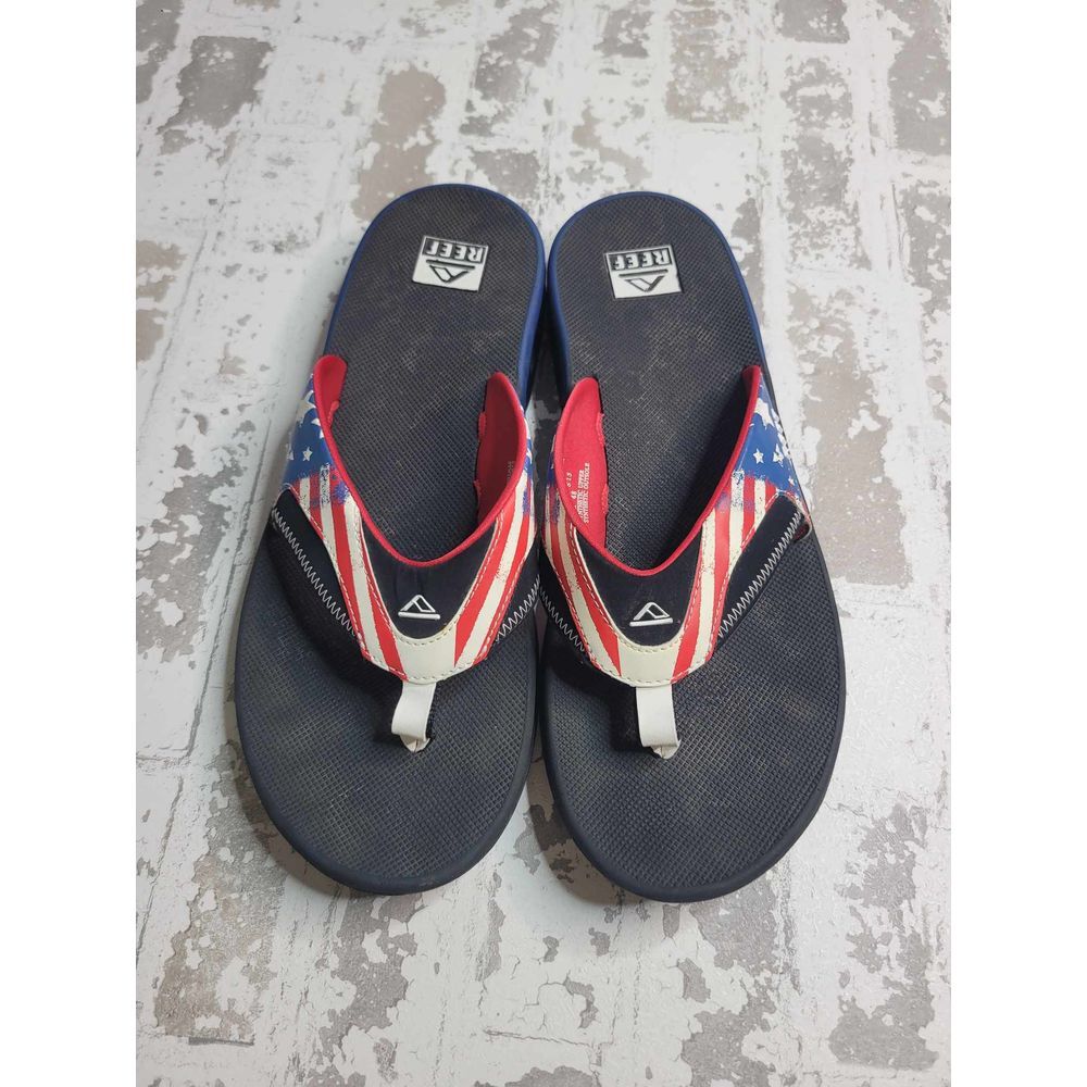 3133 Reef Fanning Red White Blue Flip Flop Sandals Me… - Gem