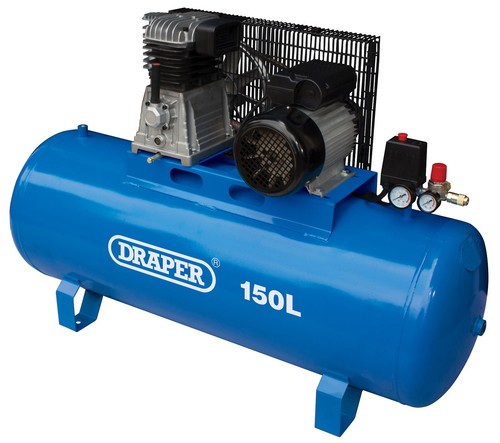 DRAPER Stationary Belt-Driven Air Compressor, 150L, 2.2kW [55304] 5010559553044 | eBay UK