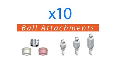 Dental Titanium Ball Attachments + Silicon Cap + Metallic Cap for ...