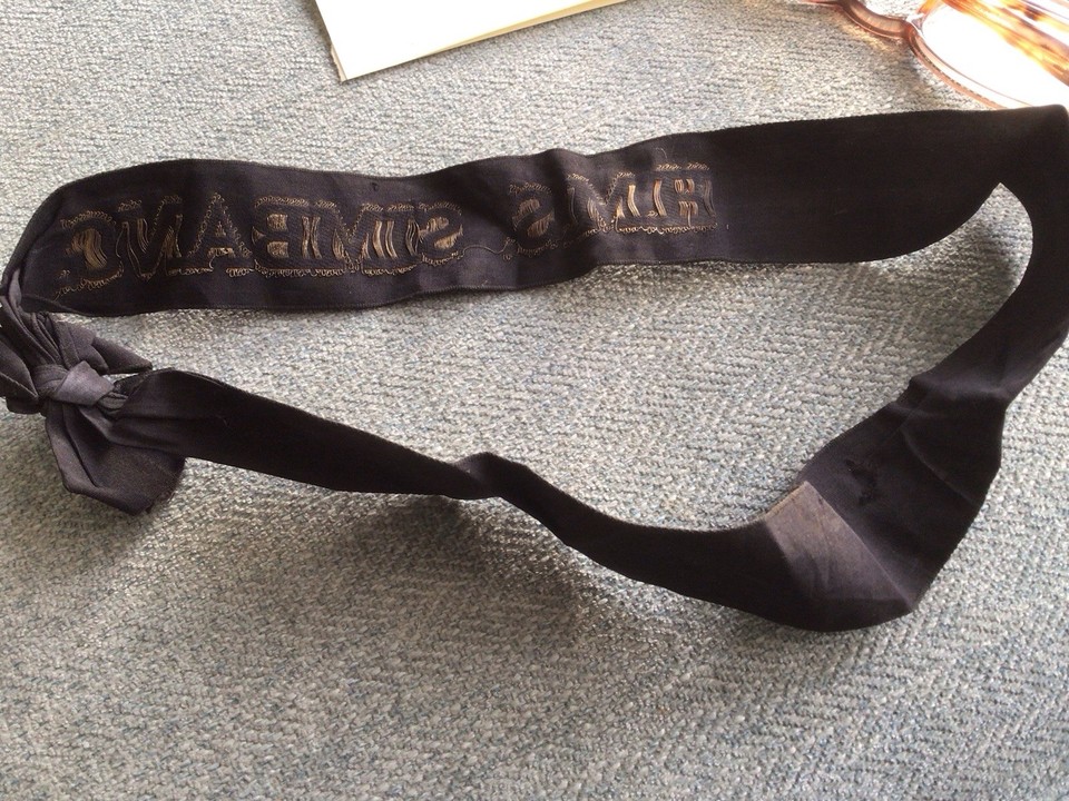 ORIGINAL HMS SIMBANG DOT ROYAL NAVY 1940s SINGAPORE UNIFORM CAP NAME ...