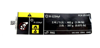 Mopar 68243738AC A/C Air Conditioning System Information Label | eBay