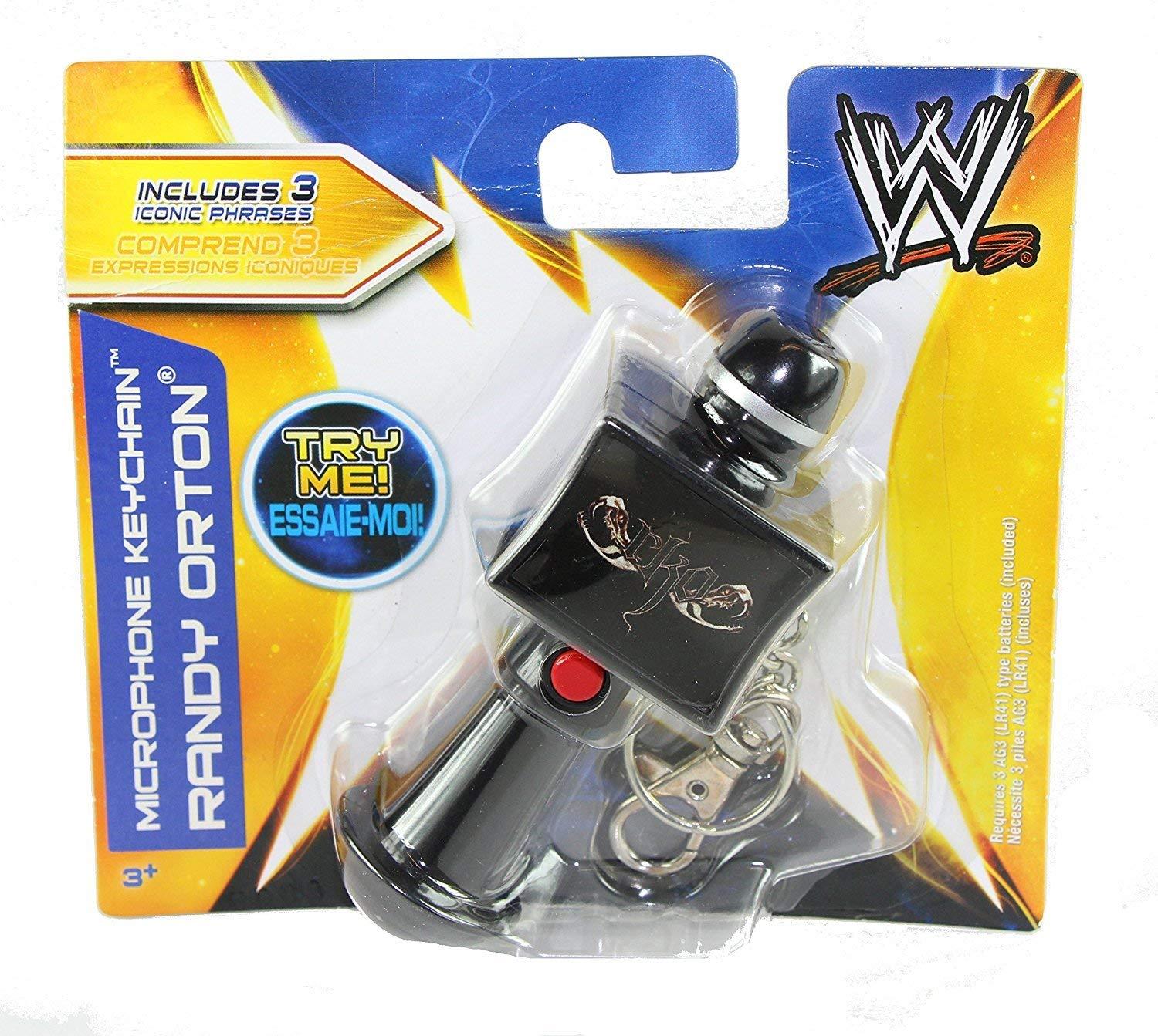 WWE Microphone Keychain 3 Phrases John Cena Randy Orton Sheamus Brodus ...
