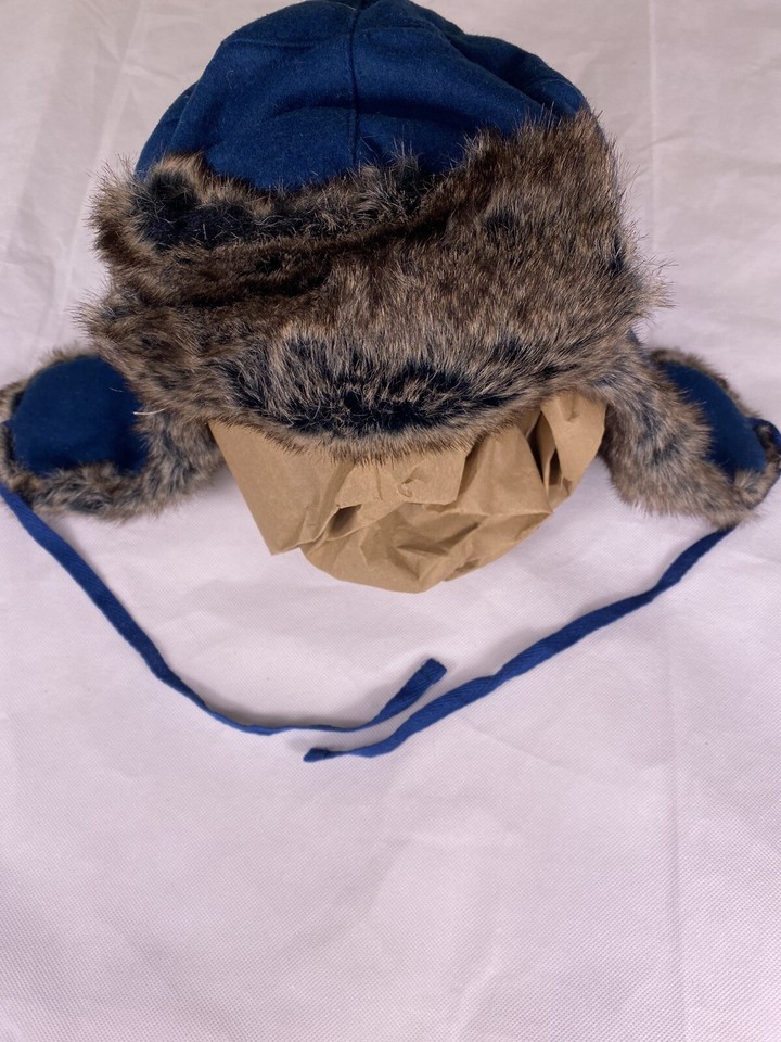 Kangol Wool Ushanka Trapper Style Hat Prussian Faux Fur Size Small | eBay