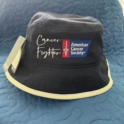 Cancer Fighter Bucket Hat Navy Blue NWT american Cancer Society Hat ...