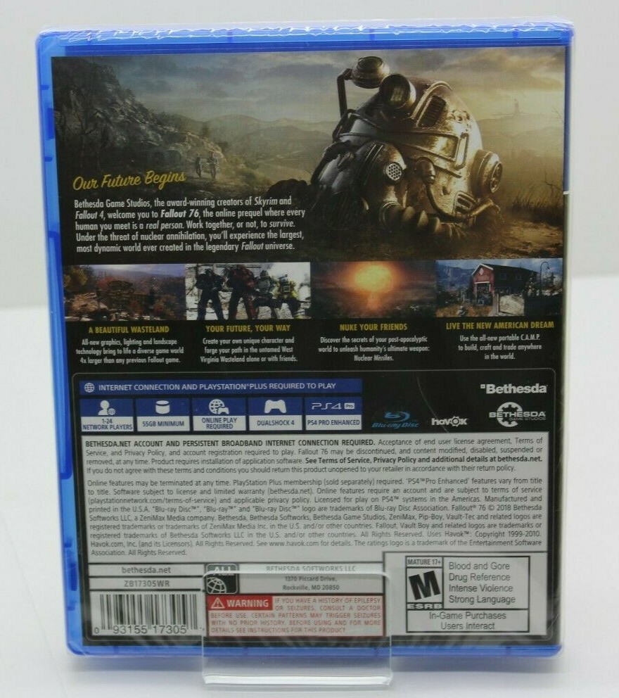 Fallout 76 - Sony Playstation 4 PS4 Bethesda Shooter RPG Survival for ...
