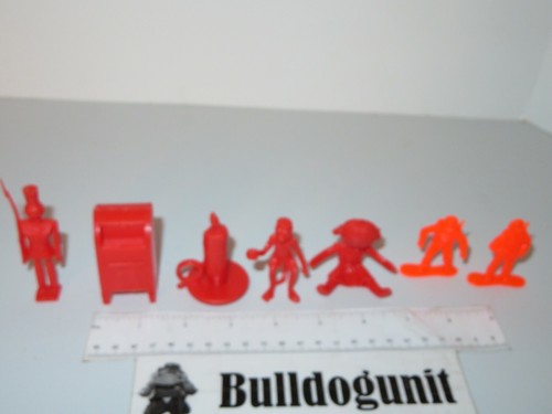 Lot of 7 Assorted Random Toy Figures Figurine Soldier Mailbox Candle ...