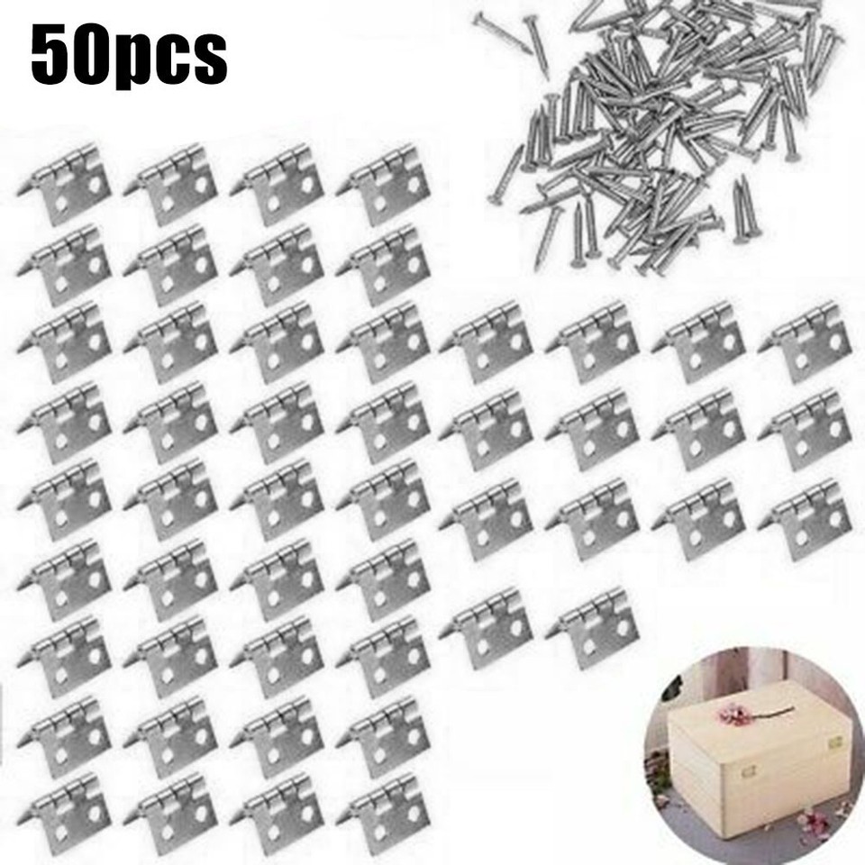 Hinges With Screws 50pcs 8*10mm Accessories Brass For Craft Box For ...