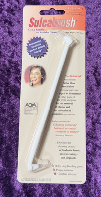 Sulcabrush Healthy Gums Dental Oral Cleaning Gum Brush Vtg WHITE Sealed ...