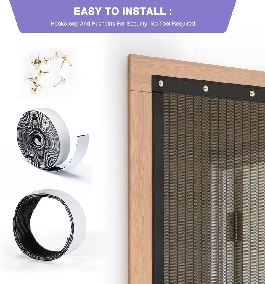 Magic Curtain Door Mesh Magnetic Fastening Mosquito Fly Bug Insect Net ...