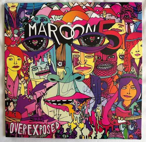 Adam Levine MAROON 5 ENTIRE BAND Signed Autographed Overexposed Vinyl ...