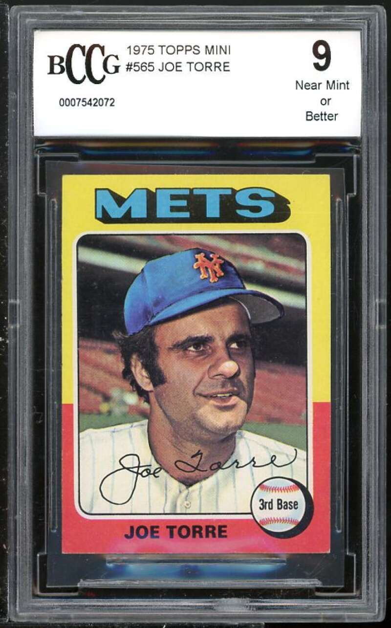 Joe Torre Card 1975 Topps Mini #565 BGS BCCG 9 (Read Description) | eBay