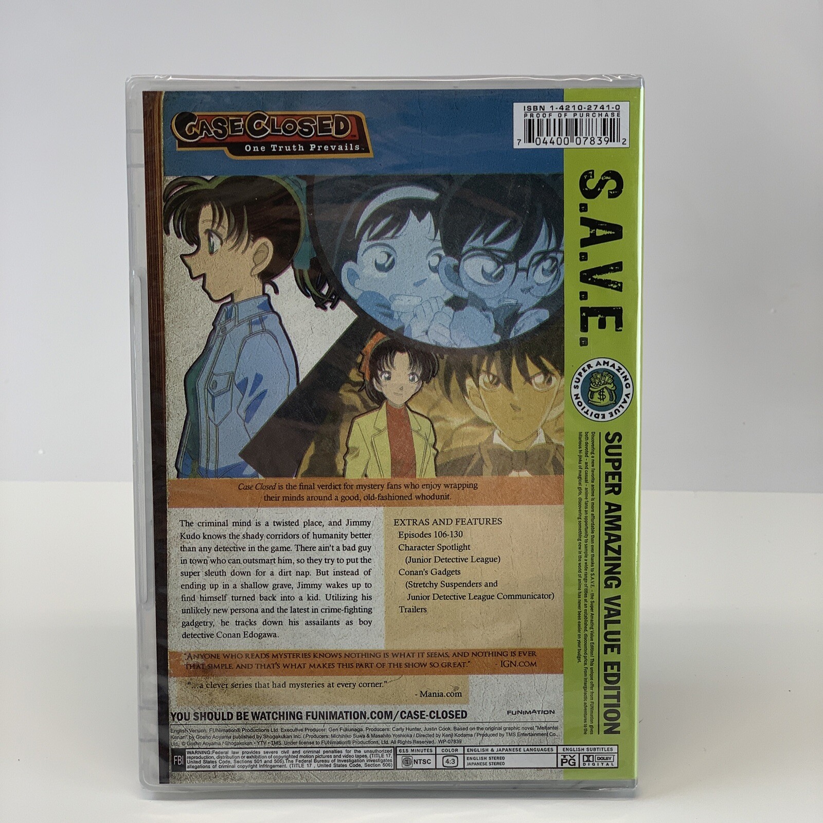 Case Closed - Season Five (DVD, 2013, 4-Disc Set, S.A.V.E.) for sale ...