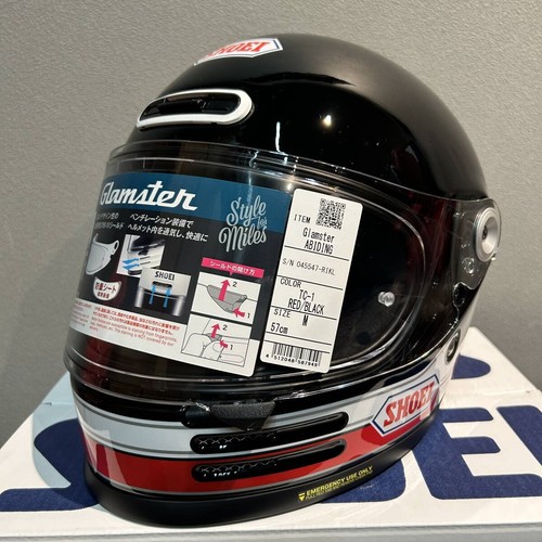 Full Face Helmet SHOEI Glamster ABIDING TC-1 RED BLACK Size M Brand new ...