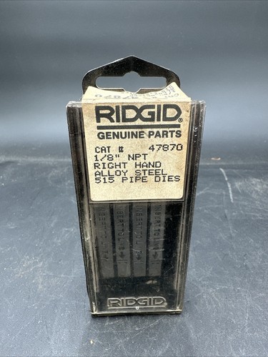 NEW Ridgid Pipe Threading Die Set 1/8" NPT Right Hand 515 Alloy Steel ...