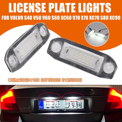 2PCS For Volvo C70 2006 2007 2008 2009 2010-2015 Rear Bumper License ...