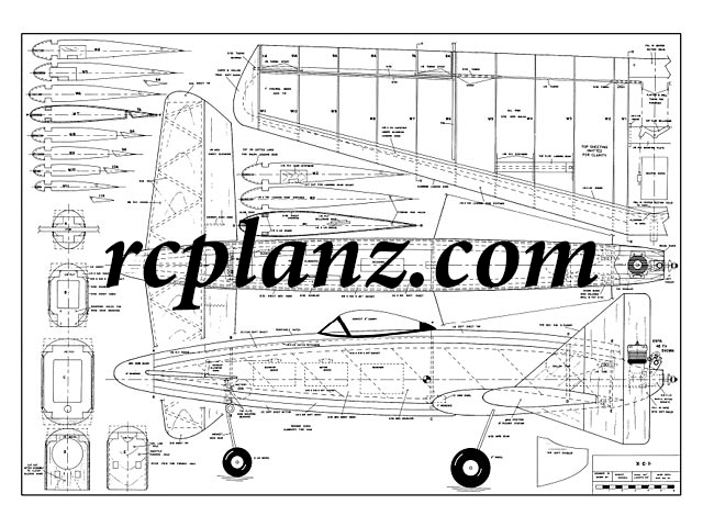 R/C AIRPLANE PLANS & PATTERNS: XC-1 64" Wingspan - RC Sport Canard ...