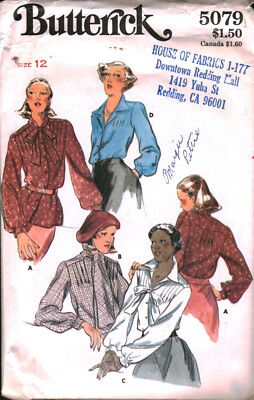 5079 Vintage Butterick Sewing Pattern Misses Semi Fitted Front Buttoned ...