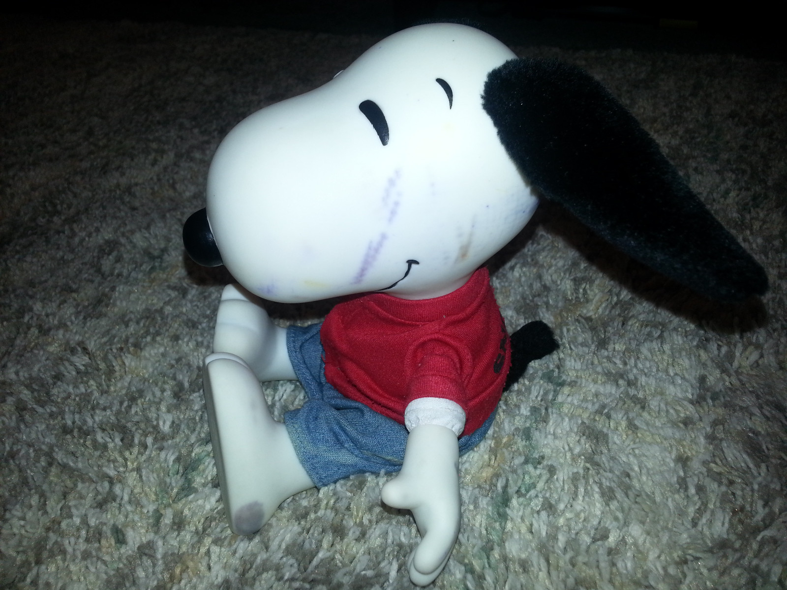 SNOOPY DOLL 1968 Peanuts 10" SCHULZ ANTIQUE FIGURINE Bean Bag RAG doll ...