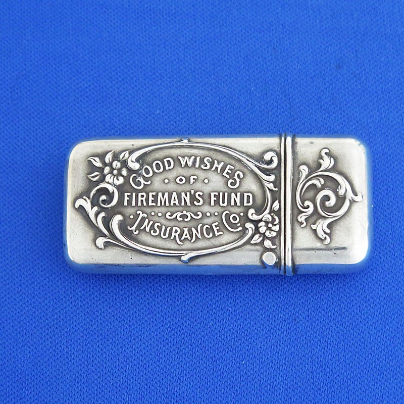 Match safe, Fireman's Fund Insurance, sterling, by Shreve & Co., c ...