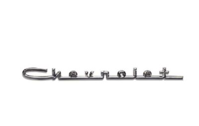 57 Chevy 210 & 150 V8 Chevrolet Hood Or Trunk Script Trim Emblem Chrome ...