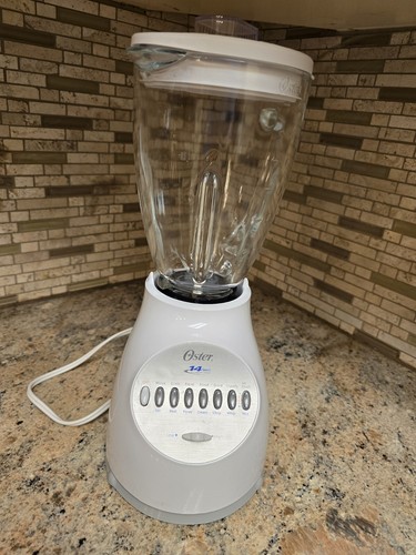 Oster Osterizer White 14-Speed Blender Model 6650 All Metal Drive Glass ...