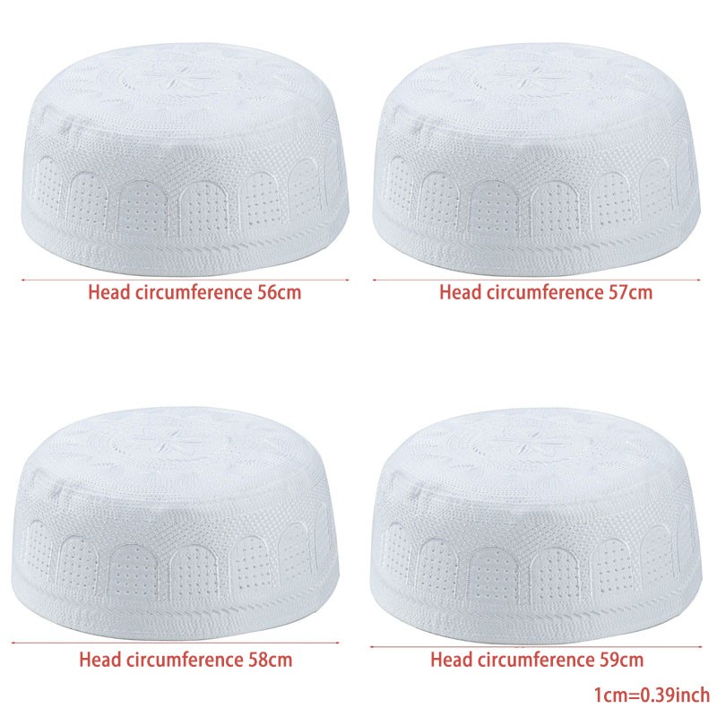 Men Home Cap Muslim Islamic Prayer Hat Kufi Head Wear Ramadan Praying ...