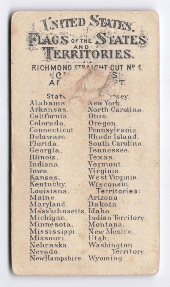1888 Allen & Ginter Flags of the States and Territories Maryland | eBay