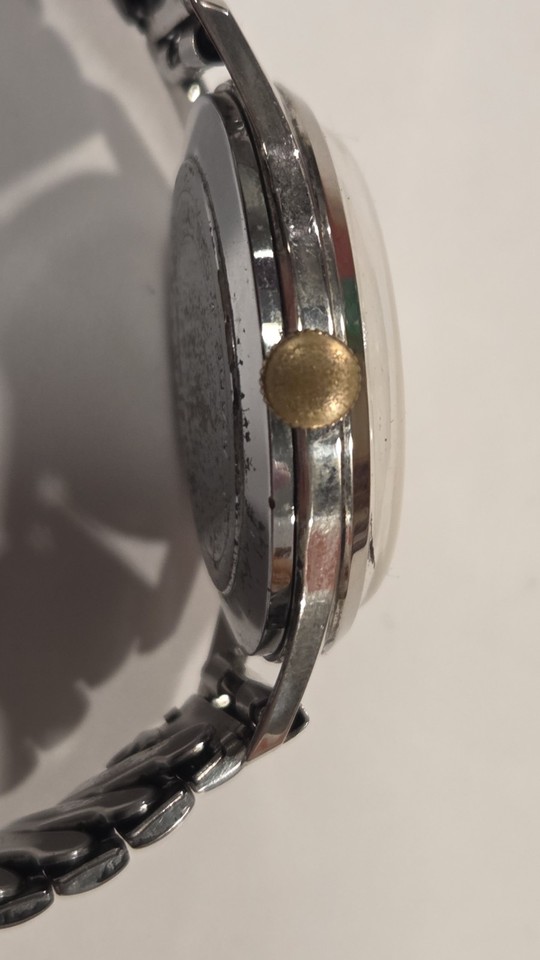 Vintage Mid-century Norbee Mechanical Mens Silver Toned Watch Winds And ...