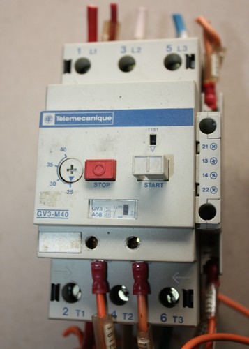 Telemecanique GV3-M40 50A 15kw Contactor with motor protection relay ...