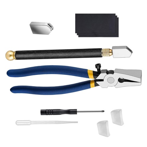 10Pcs Glass Cutting Tool Kit Breaking Plier Glass Running Plier for ...