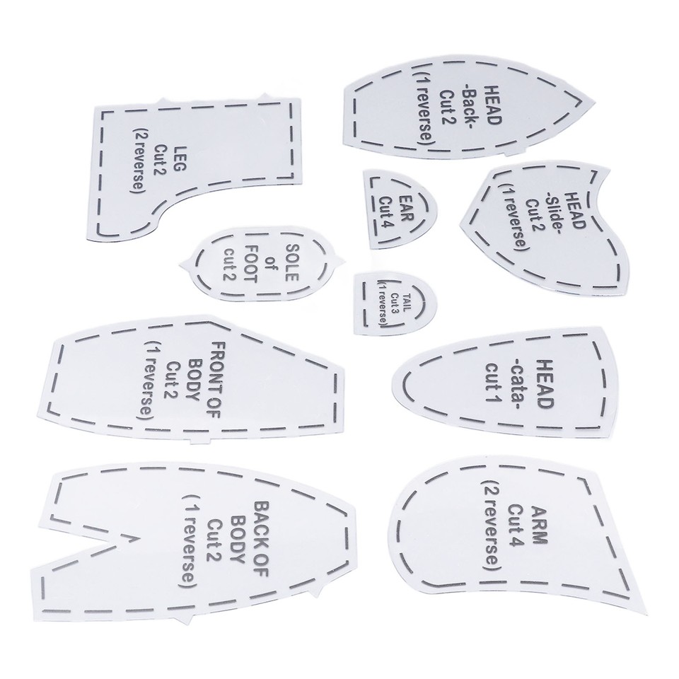 10 PCS Memory Bear Template Ruler Set Memory Bear Sewing Patterns ...