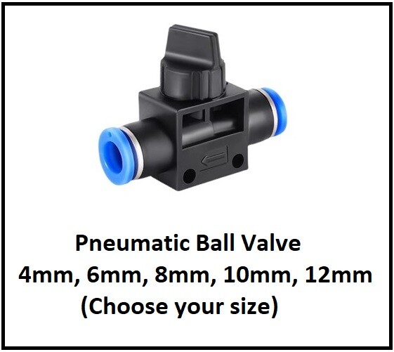 Pneumatic Push Fit Ball Valve, Shut off, Tap, Isolator, 4, 6, 8, 10, 12 ...