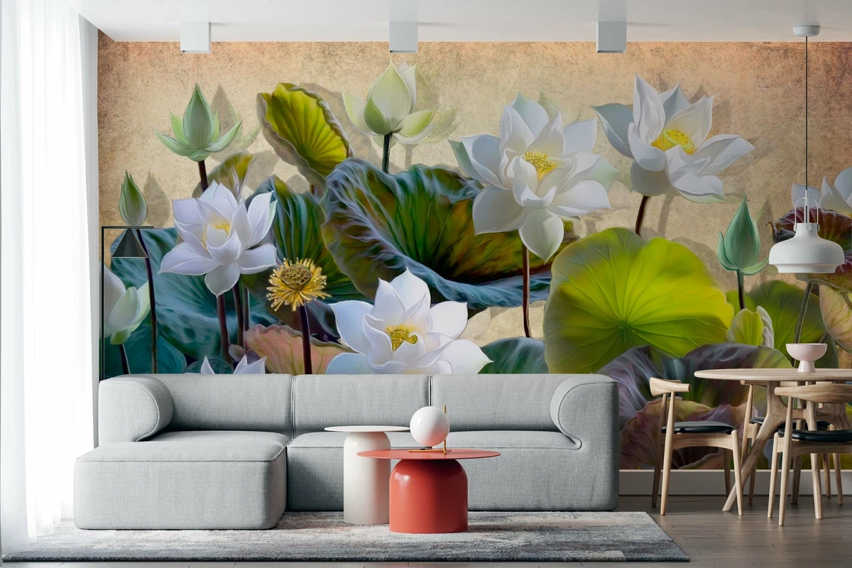 White Lotus Flower Wallpaper