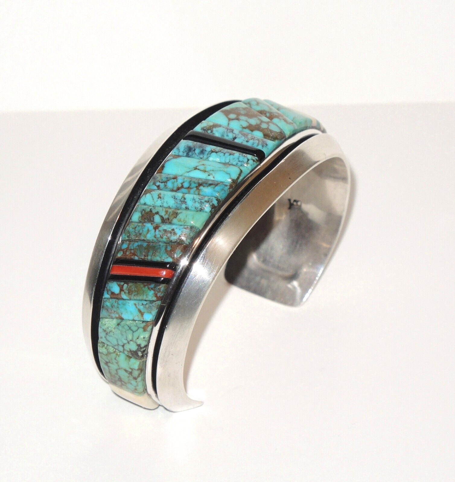 c.1970s Vintage Ed Dawson Inlay Turquoise & Sterling … - Gem