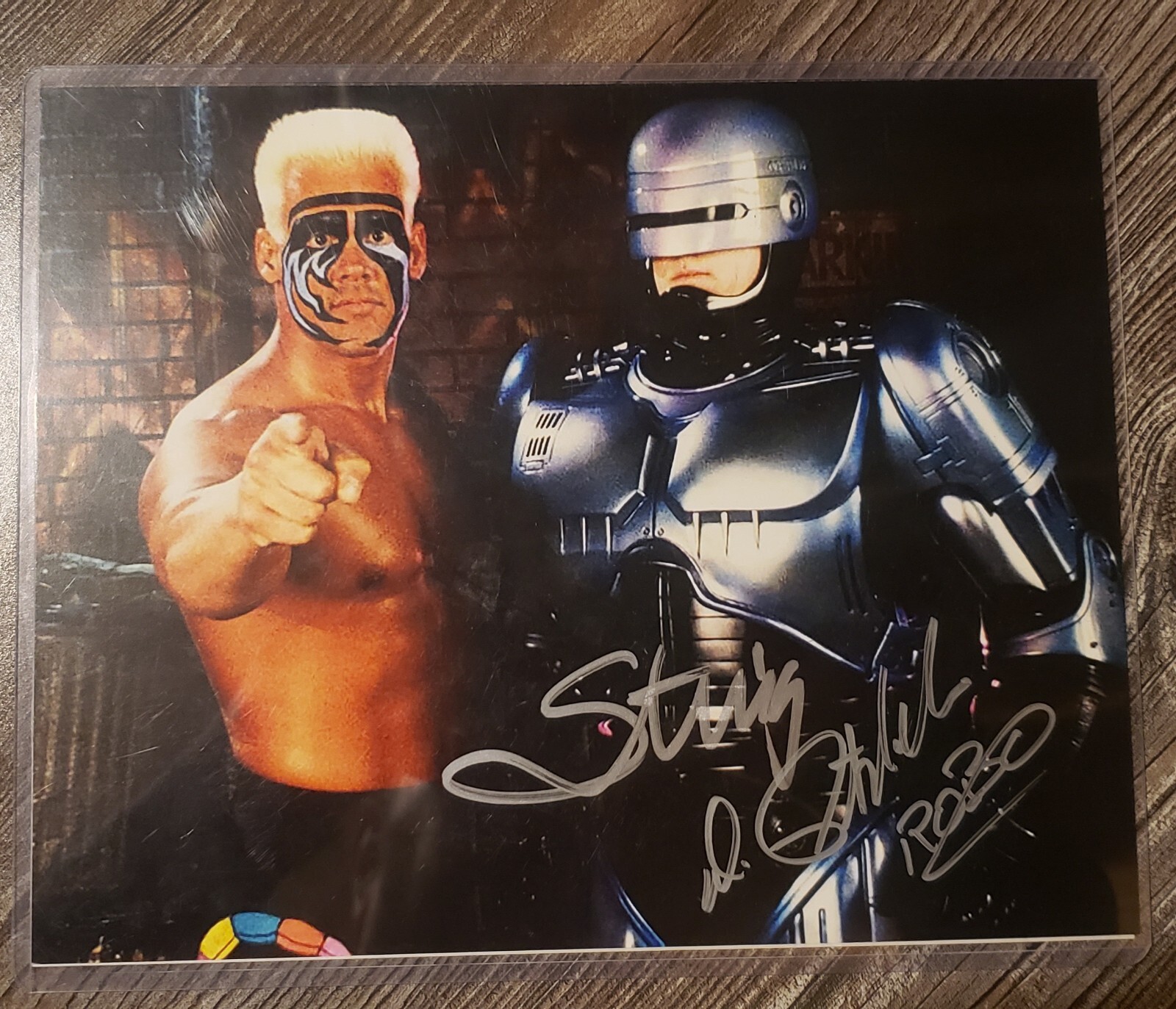 8x10 photo Sting and Peter Weller Robocop duel signed autographed WCW ...