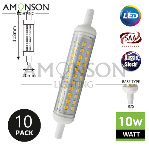 NEW AMONSON LIGHTING 10W LED Corn Bulb R7S Head Globe Warm White 1000lm ...