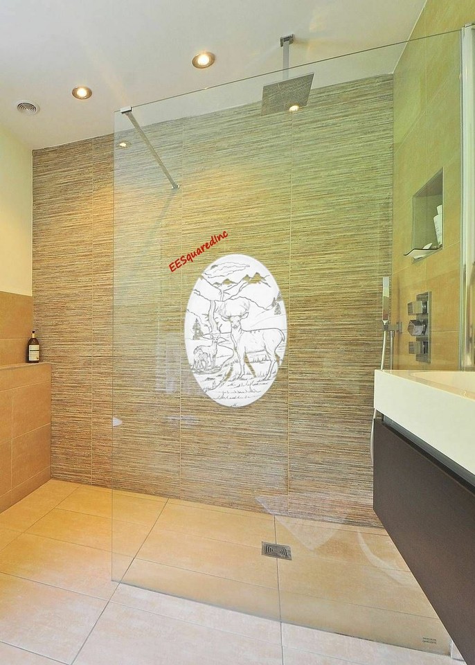 Deer Window Decal OVAL 15x23 Static Cling Country Decor for Glass ...