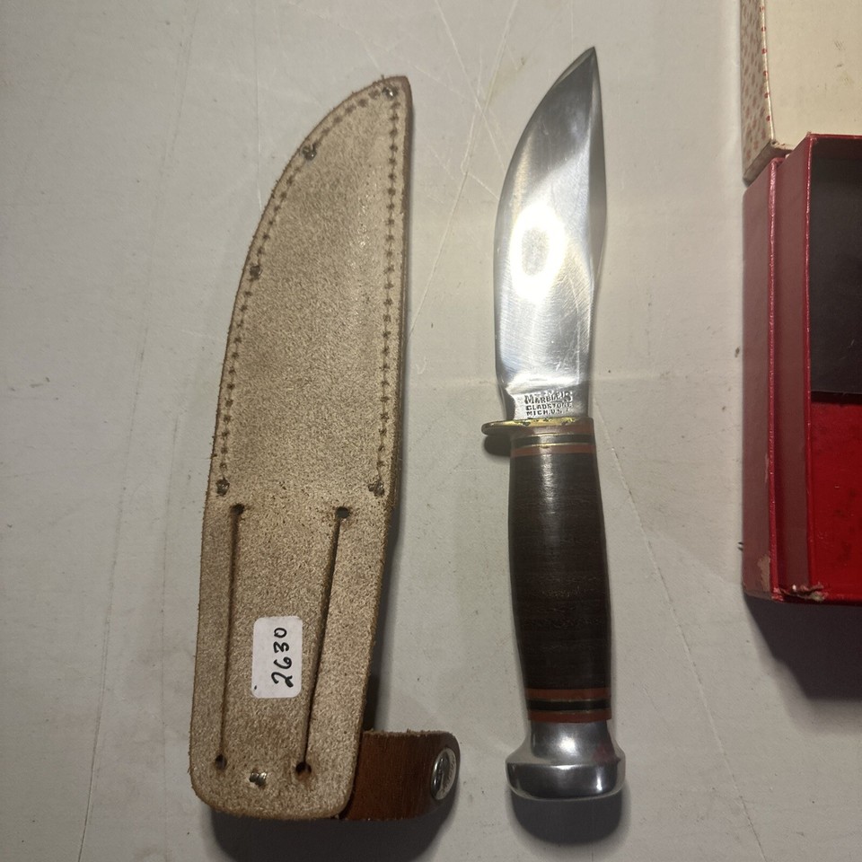 Vintage Rare Marbles Hunting Knife Kit With Compass And Match Holder ...